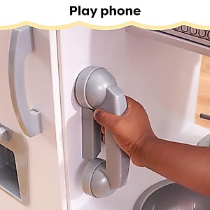 KidKraft Vintage Wooden Play Kitchen with Pretend Ice Maker and Play Phone, White