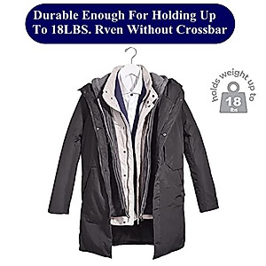 Amber Home Smooth White Finish Solid Wood Shirt Dress Hangers 24 Pack, Sturdy Wooden Coat Hangers with Precisely Notches, Clothes Hangers for Jacket, Camisole, Bridal (White, 24)