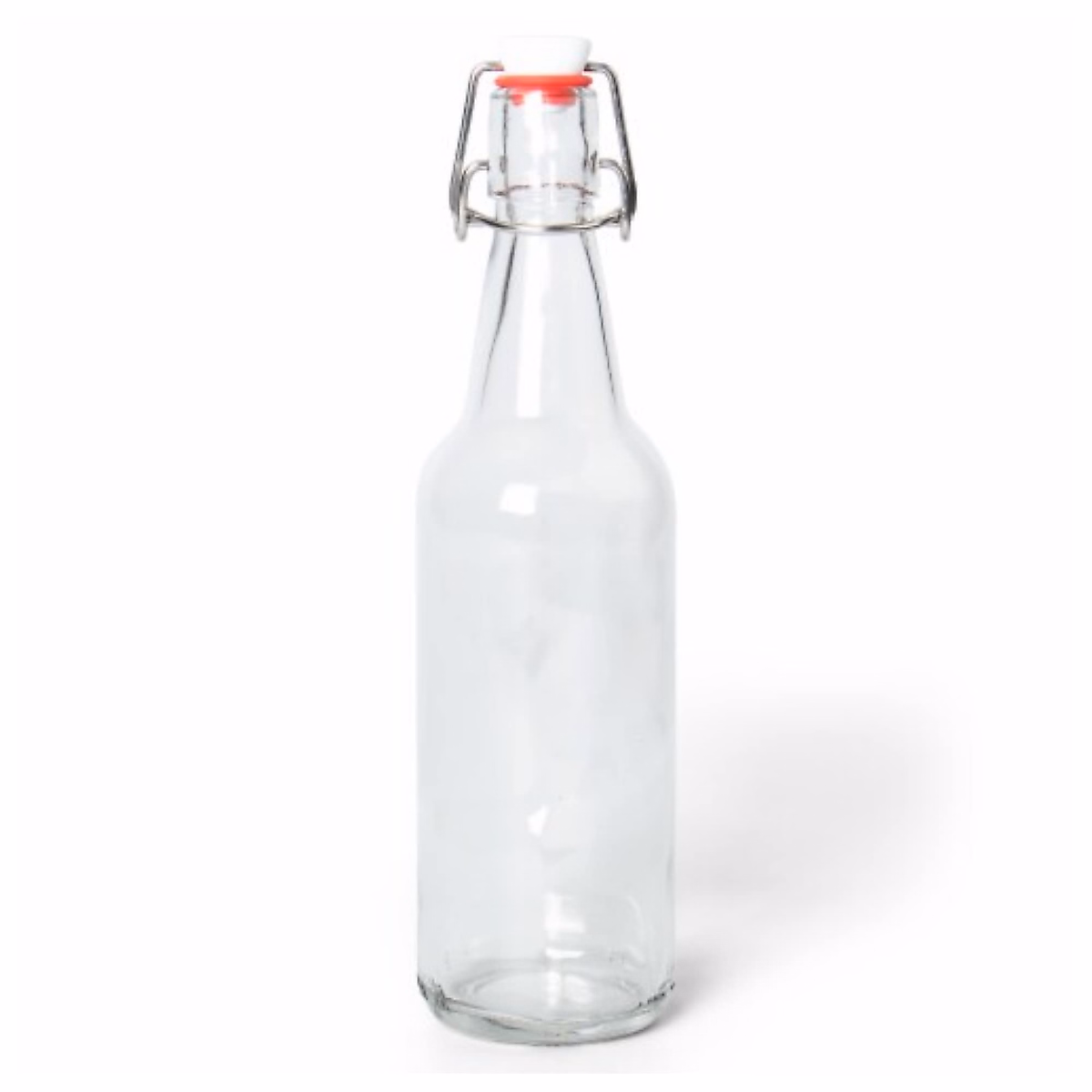 ICE N COLD | Pack of 6 Clear 16-20oz Growler with Flip Top Airtight Silicone Seal | For Beverages, Oil, Vinegar, Kombucha, Beer, Water, Soda, Kefir