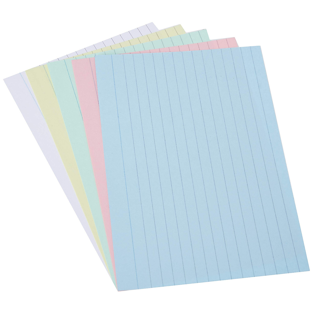 Silvine Luxpad A6 Lined Revision & Presentation Cards - Assorted Colours + White. 150 Cards Per Pad (6x4)
