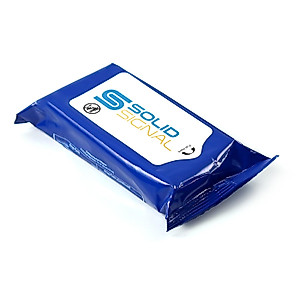 Eartec HUB8S Ultralite Full Duplex Wireless Headset Communication System for 8 Users – 8 Single Ear Headsets, HUB Transceiver with SolidSignal Cleaning Wipes Bundle