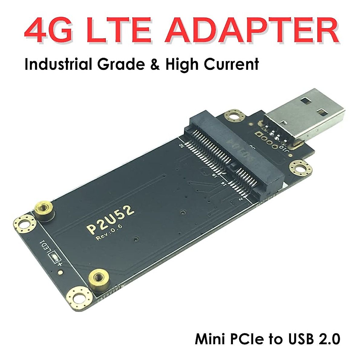 EXVIST 4G LTE Industrial Mini PCIe to USB Adapter W/SIM Card Slot for WWAN/LTE 3G/4G Module Applicable for M2M & IoT Applications Like Raspberry Pi Industrial Router IP Camera Digital Signage etc.