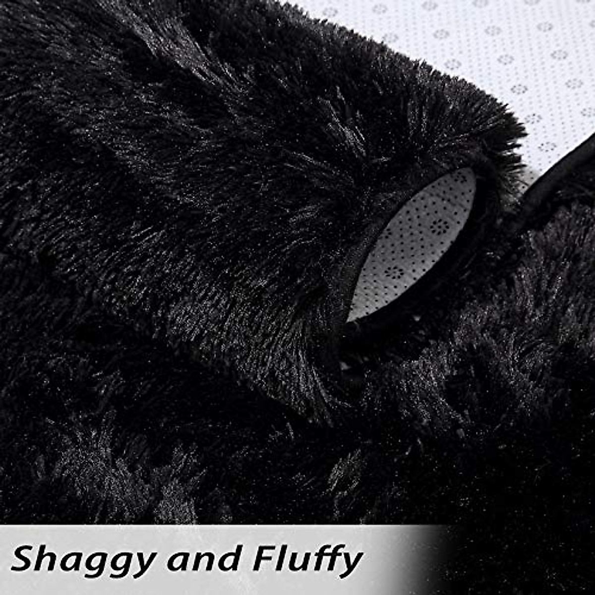 CAROMIO Shag Area Rug Modern Indoor Plush Fluffy Rugs, 8' x 10' Extra Soft and Comfy Shaggy Carpet Rugs for Bedroom Living Room Girls Kids Nursery Fluffy Area Rug, Black