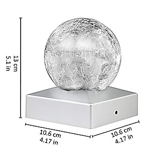 SUNNYPARK 4x4 Solar Post Cap Lights Deck Fence Outdoor Railing Lights Decorative Solar Powered Gazing Ball Caps LED Lamp for Garden, Patio, Pathway