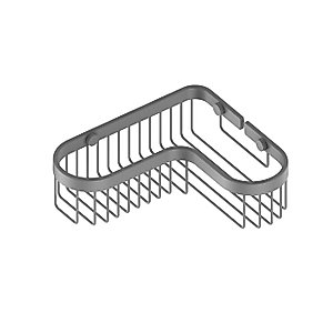 Allied Brass BSK-250LA Corner Toiletry Shower Basket, Matte Gray