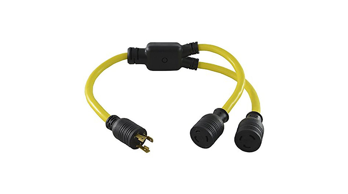 Conntek 3-Feet Generator Y Adapter, 30-Amp L5-30P Plug to (2) 30-Amp ...