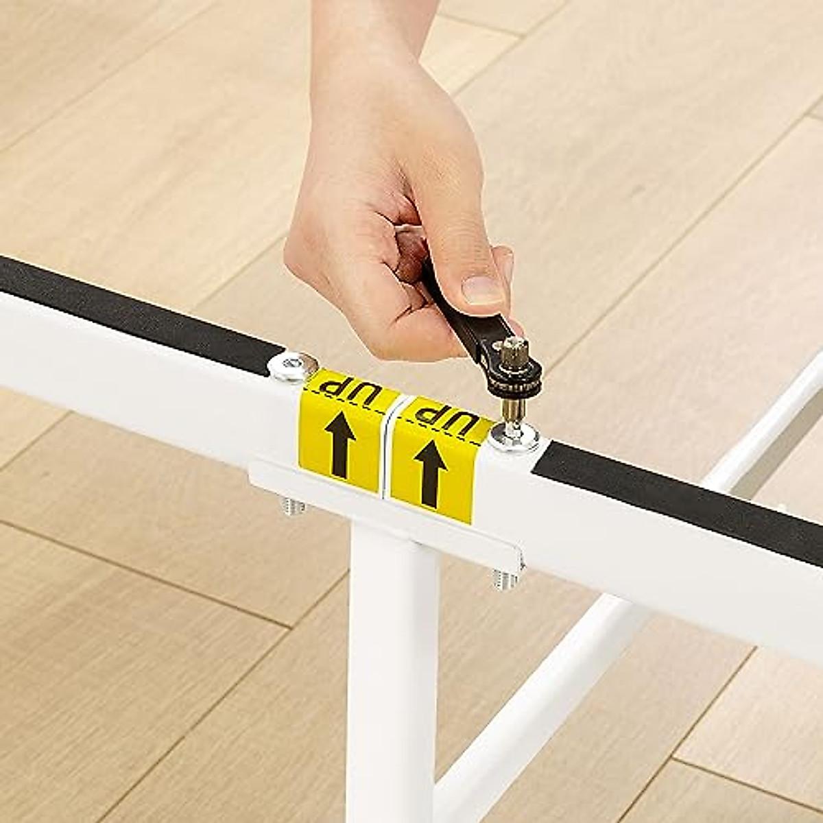 Best Price Mattress 18 Inch Metal Platform Bed Frame, Heavy Duty Steel Slats, White, Full