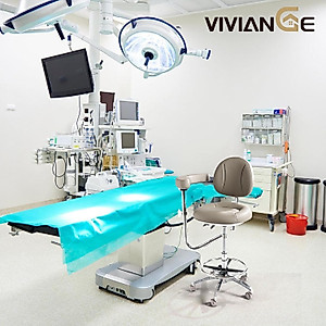 Viviange Ergonomic Dental Saddle Stool - Adjustable Rolling Dentist Chair with Back Support for Hygienists, Assistants - Medical Office & Salon Use -Grey