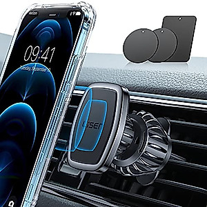 LISEN Magnetic Phone Holder for Car Mount [Easily Install] Car Phone Holder Mount [6 Strong Magnets] Cell Phone Holder for Car Case Friendly iPhone Car Holder for All Smartphones & Tablets