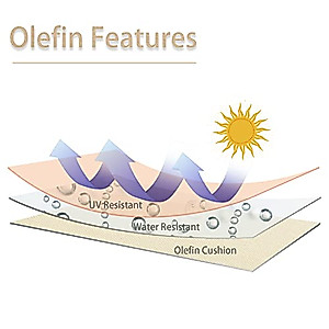 Aoodor Patio High Back Chair Cushion Olefin Fabric Slipcover Sponge Foam 46 x 21 x 4 Inch, Set of 4 (Only Cushions)