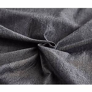 ECOCOTT Grey Duvet Cover California King Size - 100% Washed Cotton Durable Soft Comfy Duvet Cover Set, 3 Pieces Duvet Cover with Zipper Closure (Grey, 104''x98'')