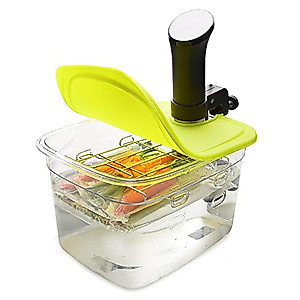 EVERIE Versatile 12-Quart Sous Vide Container with Built-in Rack and Collapsible Silicone Lid and Container Sleeve Compatible with All Sous Vide Cookers, KIT-1202-TYGJ