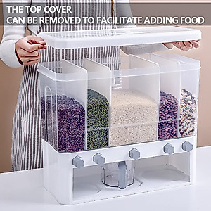 LYNICESHOP Rice Dispenser, Rice & Grain Storage Container Rotating Rice Storage Bucket One-Click Round Rice Output for Beans, Rice Beans Grains, Corn and Coffee.