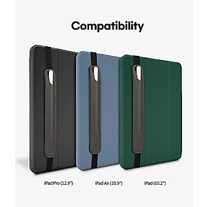 Goospery Pencil Holder Compatible with Apple Pencil Case(1st & 2nd Generation)Stylus Pen Sleeve PU Leather Accessories Elastic Band for All Tablets including iPad Pro 12.9 11 inch Air 4th - Dark Grey