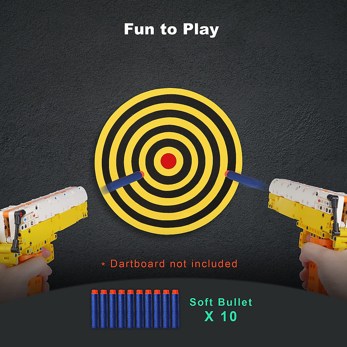 Yanscian Desert Eagle Nerf Gun Model Building Pistol Toy kit Set 222 Pcs DIY STEM Toy Gun That Shoots Building Block Brick for Kids&Adults Educational Construction