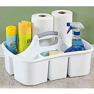 LavoHome Bath Kitchen Divided Compartment Caddy Storage Sink Organizer Janitors Bucket Cleaning Storage Holder Shower Supplies Cabinet Container