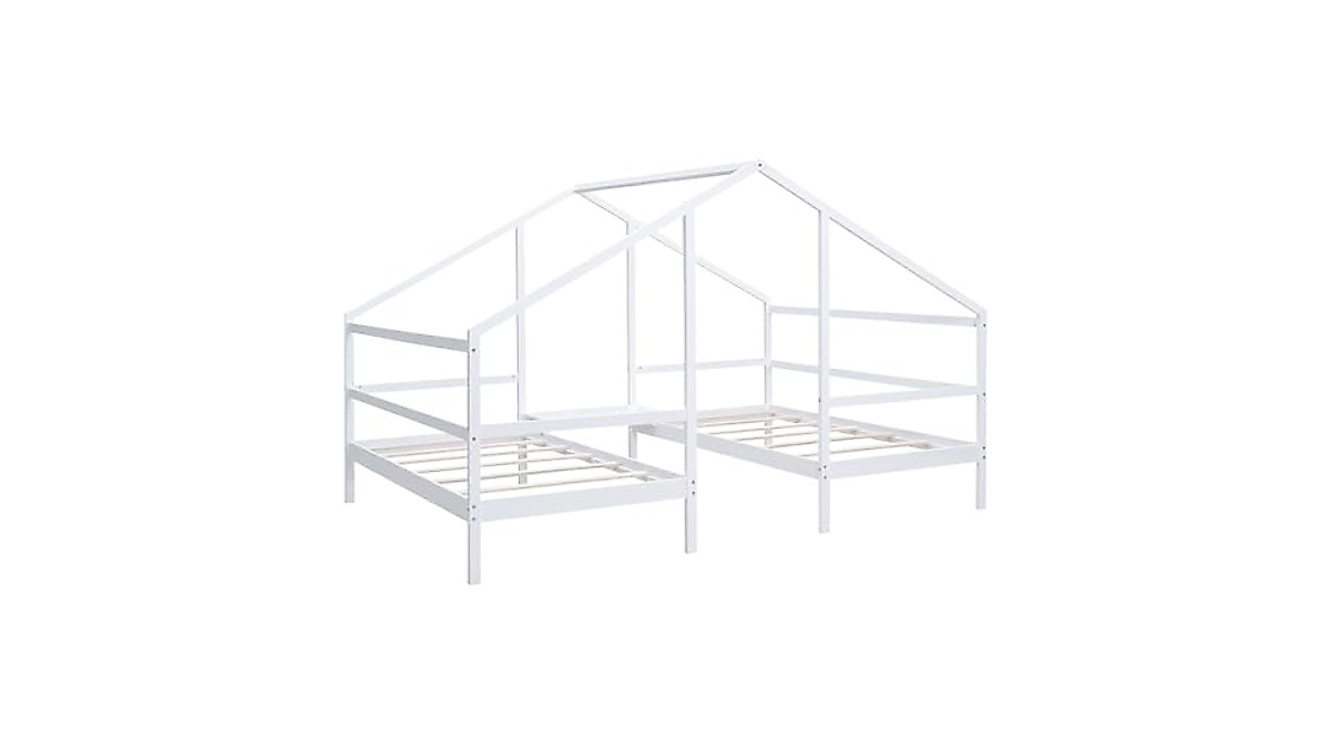 BOVZA Twin Size House Beds with Built-in Table – Stylish Kids Bed