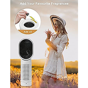 LASIEYO Small Air Purifier, True H13 HEPA Filter Cleans, Office Desktop Air Purifier with Ionizer Generator for Cleaning Smoke, Dust, Mold Pollen in Bedroom & Room,White