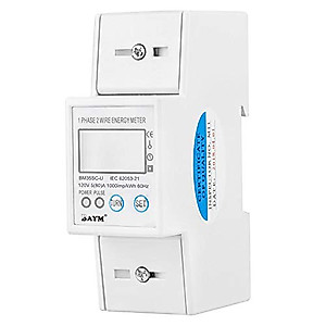 BAYM® 5(80) A 120V 60HZ Single Phase Din Rail Digital Modbus Smart Remote KWH Watt Hour Din-Rail Energy Meter LCD with Button 80A