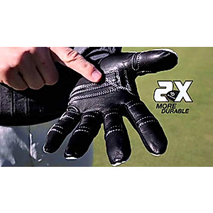 New Improved 2X Long Lasting Bionic RelaxGrip Golf Glove with Patented Double-Row Finger Grip System™ (Men's Large, Worn on Right Hand)