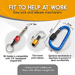 Bit Holder Keychain 2 x 6 PCS - Convenient Drill Bit Holder & Screwdriver Bit Organizer for DIY Enthusiasts - Portable, Easy-Access Design for Organized & Handy Bits - Perfect for On-the-Go Tasks