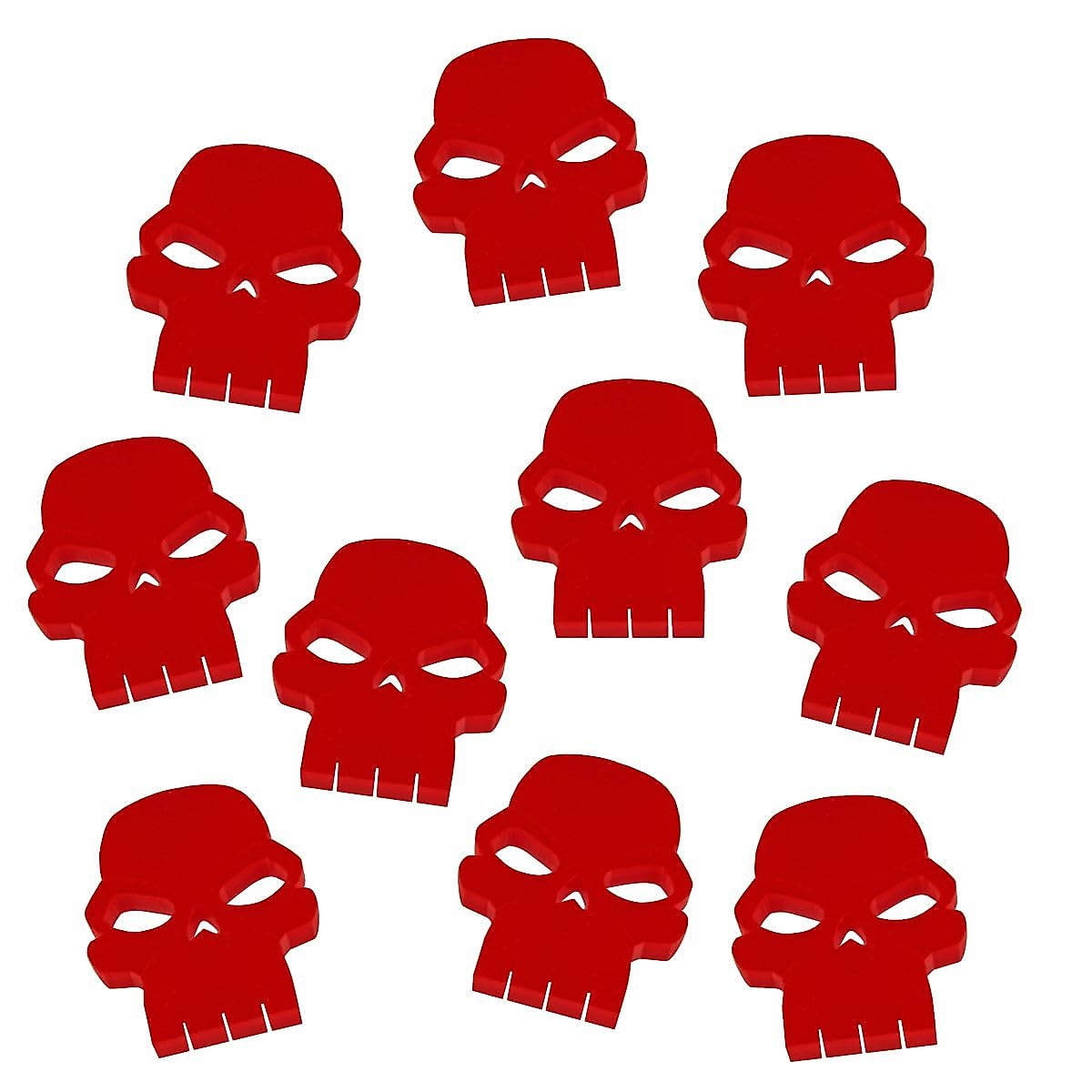 LITKO Skulls | Wound | Casualty | Death | Board Game | Role Play Game | Miniature Wargames | Compatible with Dungeons & Dragons, 40K | Pack of 10 (Red)
