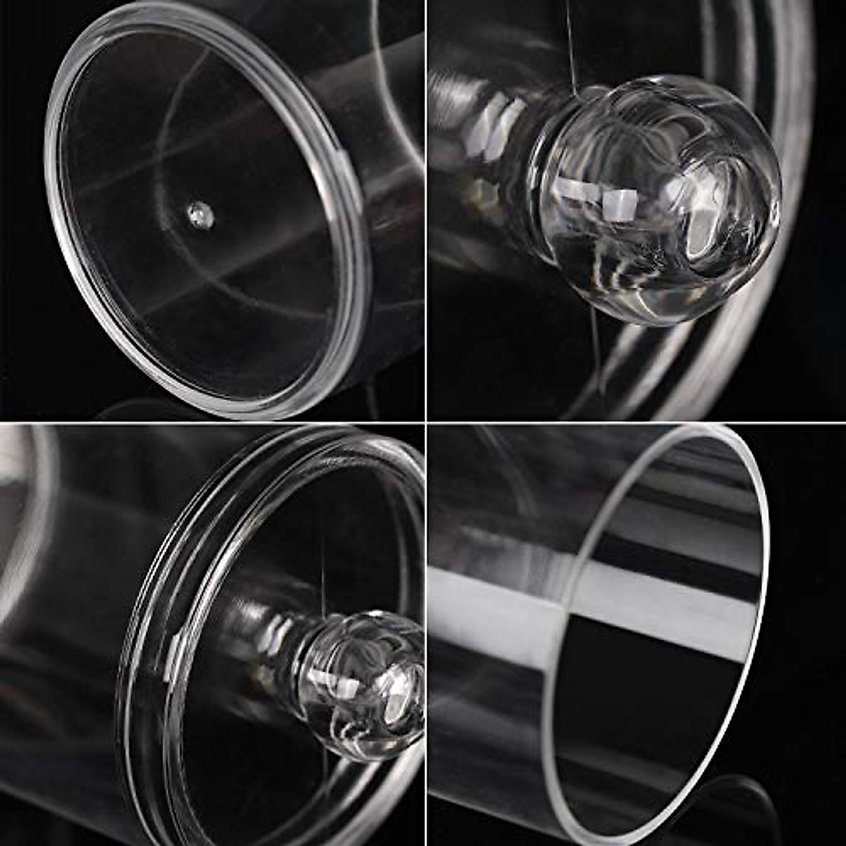 Tbestmax Plastic Qtips Holder Bathroom Container, 10/7 OZ Cotton Ball/Swabs Dispenser, Apothecary Jar Organizer for Storage 3 Pcs