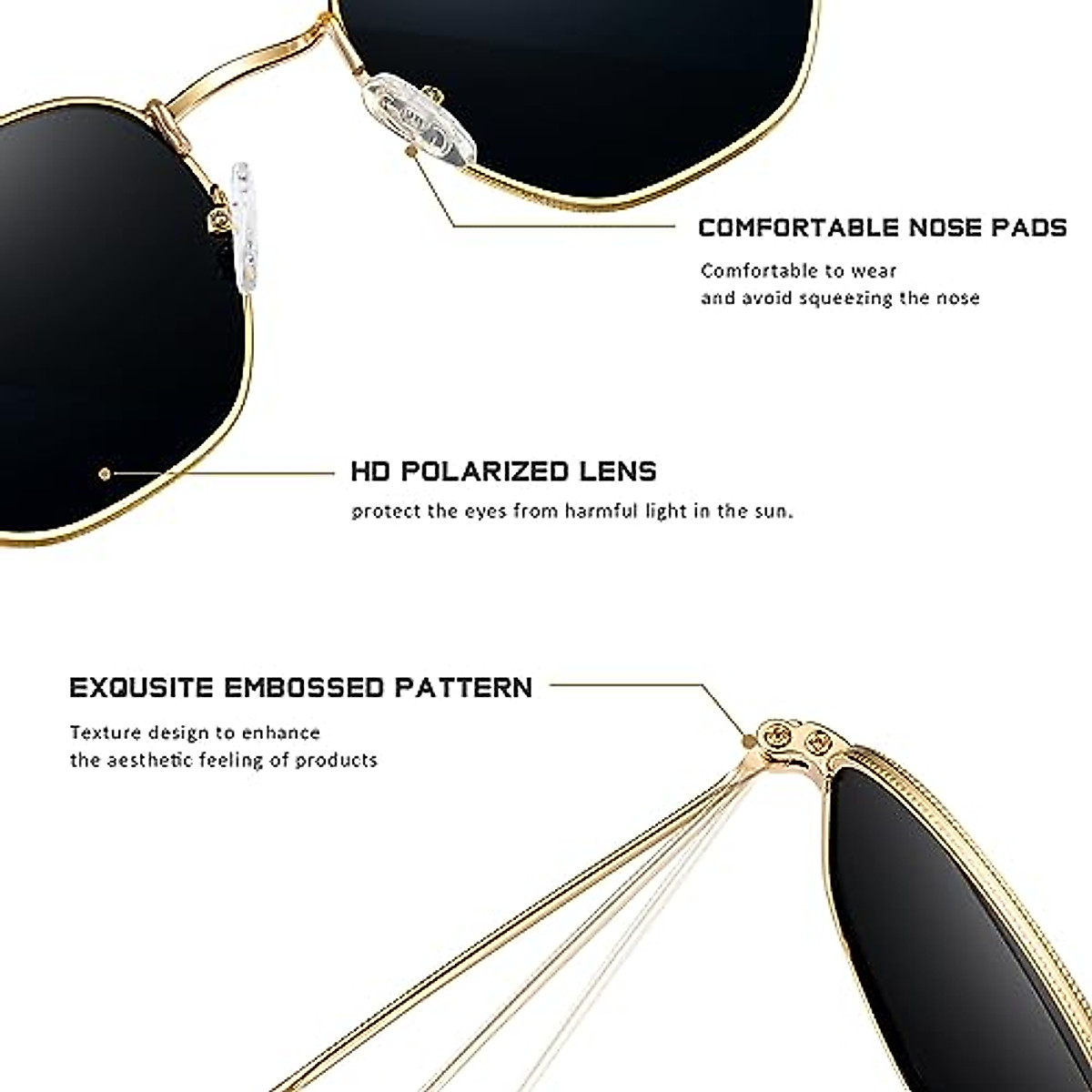 YWWPMDOF Polarized Sunglasses for Womens Men Trendy Square Hexagonal Flat Mirrored Sun Glasses UV Protection