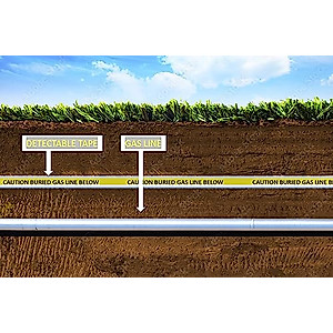 Swanson Tool Co DETY21005 2 inch by 1000 Foot 5 Mil Detectable Safety Tape"Caution Buried Gas Line Below" Yellow with Black Print