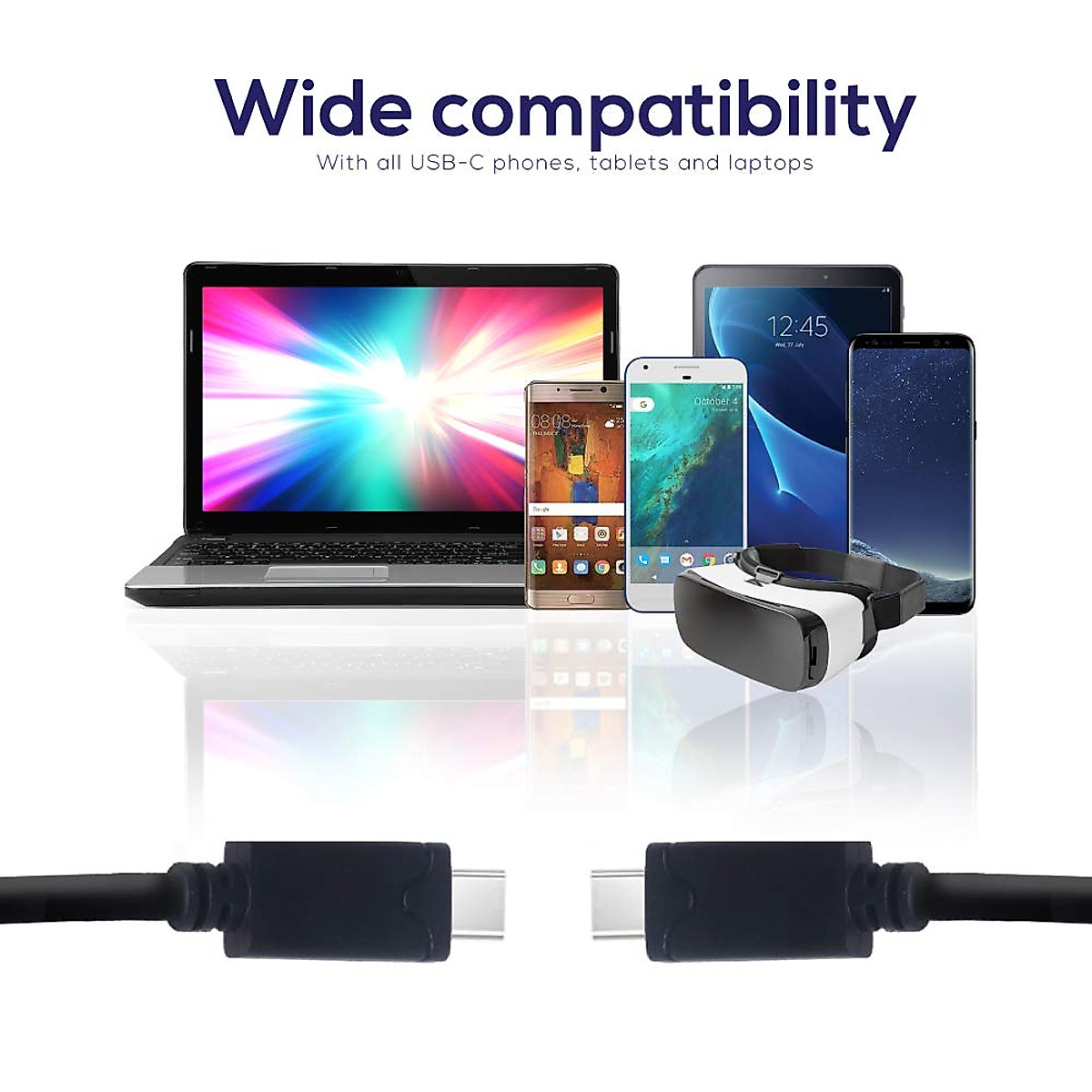 Vebner 20ft USB C to USB C Cable - Extra Long USB Type C - Compatible with Samsung, iPad Pro, Android Devices, Camera Tethering and More (Black)