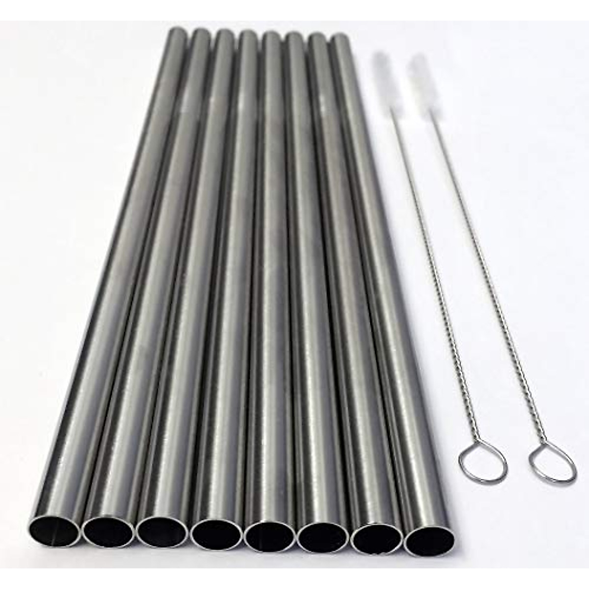 CocoStraw B00K4PP0VK 8 Large Wide Smoothie Straws/Straight Frozen Drink Straw, Stainless Steel