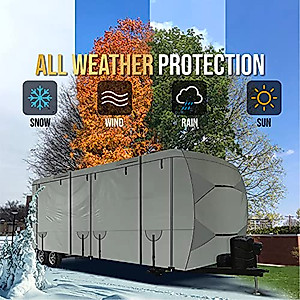 North East Harbor Travel Trailer Cover 18 ft to 20 ft Waterproof Ripstop Cover 600D Heavy Duty RV Storage Cover Camper Cover RV Accessories for Travel Trailers Windproof Toy Hauler Covers