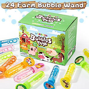 Winrayk 24Pcs Farm Animal Bubble Wand Bubbles Party Favors for Kids Mini Bubbles in Bulk Birthday Gift Toy Classroom Prize Valentine Bath Wedding Bubbles Goodie Bag Stuffers Farm Party Favors Supplies