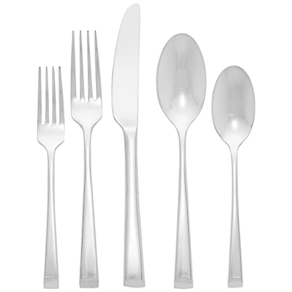 Mikasa Rockford 45-Piece 18/10 Stainless Steel Flatware Set with Serving Utensil Set, Service for 8