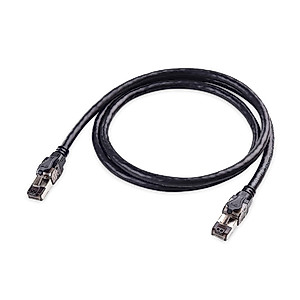 Cable Matters 40Gbps Short Cat 8 Ethernet Cable 3.3 Feet / 1m (Shielded Cat8 Ethernet Cable, Cat 8 Cable, Category 8 S/FTP Cable) in Black, up to 40Gbps