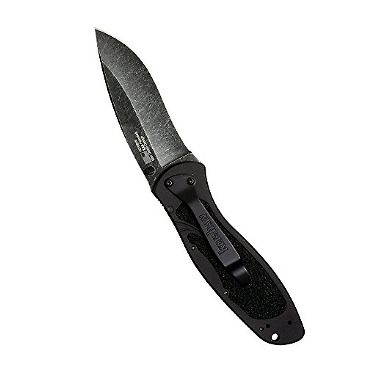 Kershaw Blur BlackWash Pocketknife, 3.4" Sandvik 14C28N Stainless Steel Recurved Blade, Assisted Thumb-Stud Opening EDC