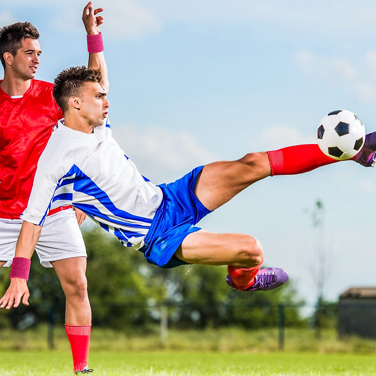 BEACE Sweatbands Sports Wristband for Men & Women - Moisture Wicking Athletic Cotton Terry Cloth Sweatband for Tennis, Basketball, Running, Gym, Working Out