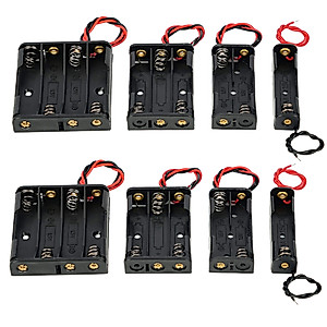 AAA Battery Holder with Leads 2 AAA Battery Holder 3 AAA Battery Holder with Wires 4 AAA Battery Holder (Pack of 8) (8 pcs-AAA)