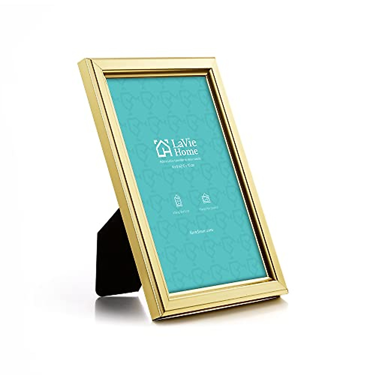 LaVie Home 4x6 Picture Frames (6 Pack, Gold) Simple Designed Photo Frames for Wall Mount Display, Set of 6 Classic Collection