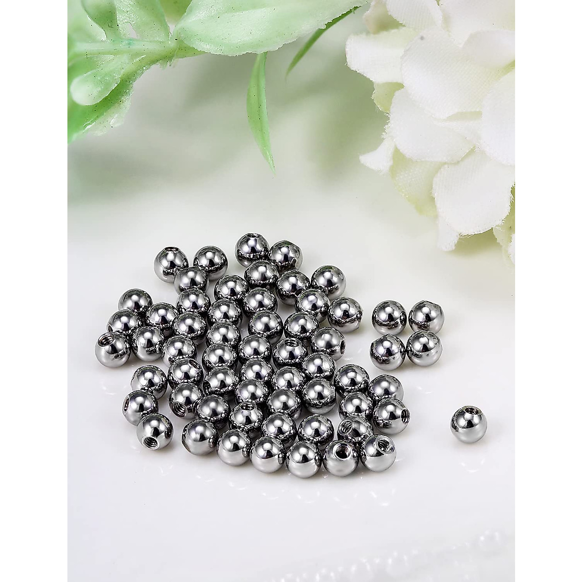Vsnnsns 16G Replacement Balls 316L Surgical Steel Externally Threaded Piercing Balls for Nipple Tongue Belly Lip Septum Rings Barbell Cartilage Tragus Earrings Piercing Jewelry Balls 16 Gauge 3MM