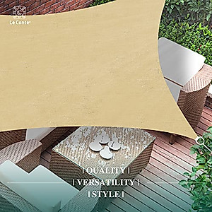 Le Conte Sun Shade Sail 10'x10' Square Canopy Sun Shade UV Block for Patio Backyard Lawn Garden Outdoor Activities,Navy Blue