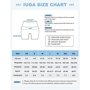 IUGA Biker Shorts Women 6"/8" Workout Shorts Womens with Pockets High Waisted Yoga Running Gym Spandex Compression Shorts Black
