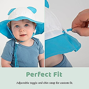 Baby Sun Hat | UPF 50+ Sun Protection All-Day Adjustable Infant 100% Cotton Bucket Hat for Head, Neck & Eyes Strawberry