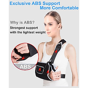 DouHeal Arm Sling Shoulder Immobilizer, Medical Rotator Cuff Support Brace with Pocket, Sling for Shoulder Injury, Arm Injury, Left & Right Arm, Men & Women, for Dislocated, Fracture, Strained (Large)
