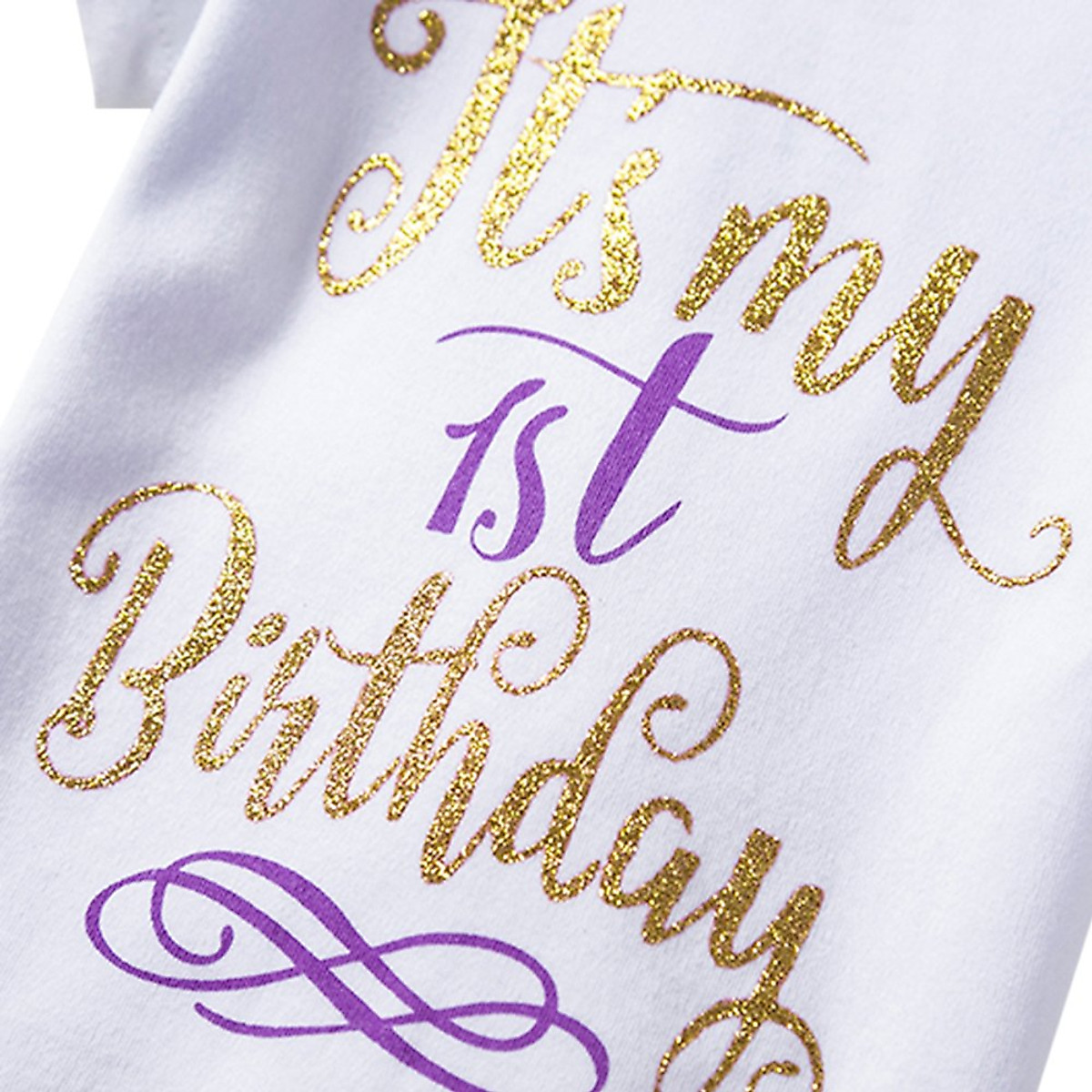 Baby Girl Its My 1st/2nd Birthday Cake Smash 3/4Pcs Shinny Sequin Bow Romper+Tutu Skirt+Headband+Leg Warmer Outfit, 3pcs 1st Birthday Purple (1 Year), One Size