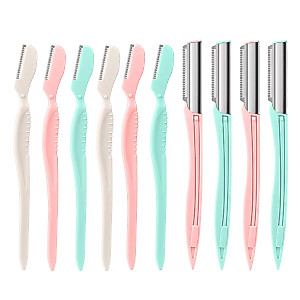 Eyebrow Razors Shavers, Facial Hair Trimmer for Women and Men, Multipurpose Exfoliating Eyebrow Shapers, 10PCs