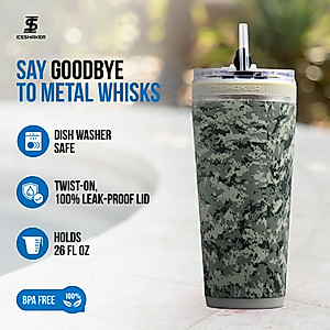Ice Shaker Insulated Stainless Steel Tumbler | 20 oz, US Army Camo | 30+ Hours Cold & 12+ Hours Hot | Removable Straw and Drink Spout | Odor-Free Tumbler Cup Water, Coffee, Tea, Smoothies, Cocktails
