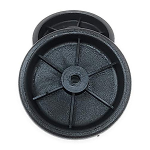 Nickanny's Set of 2 Replacement BBQ Grill Wheels Pair Set Kit-Solid Plastic Wheel 5” x 1.5” w/ 3/8” Axle Hole for Outdoor Charcoal Gas Smoker Barbecue Pit- Rueda and Llantas Parts