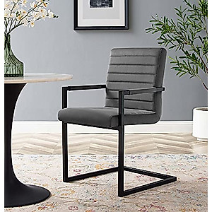 Modway Savoy Performance Velvet Dining Chair Set of 2, Gray