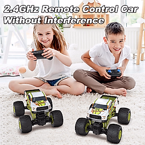 Scientoy Remote Control Car, 20KM/H Monster Truck Toys for Ages 5-7, 1:16 Scale All Terrain RC Cars for Boys & Girls Age 4-7, 2.4Ghz Off Road RC Truck, Christmas Birthday Gift for Kids